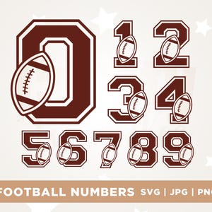 Football Player Numbers Svg Bundle, Number Font Svg, Cricut, Football ...