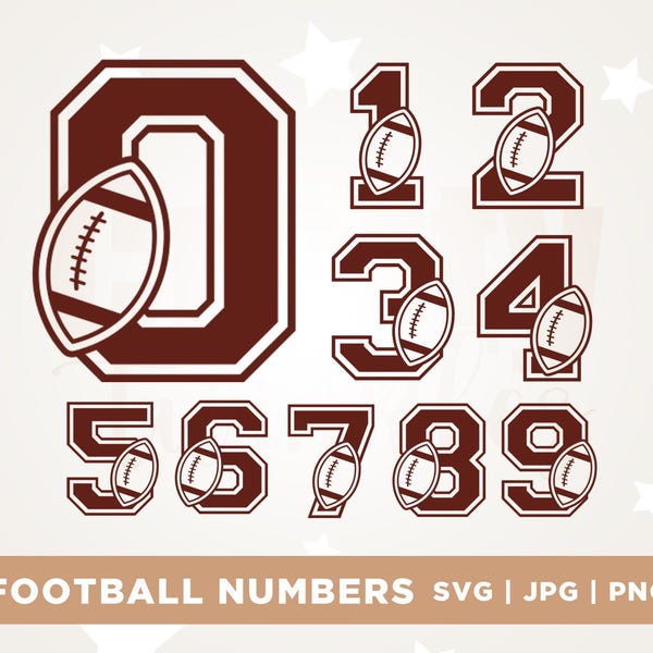 Football Number Font Png - Etsy