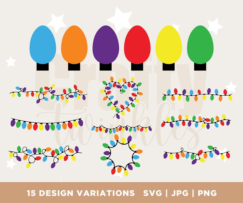 Christmas Lights SVG, Bulb Cut Files for Cricut, Silhouette (digital ...