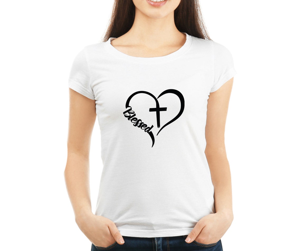 Blessed and Heart Svg, Cross Svg, Heart Svg, Svg Cricut, Svg ...