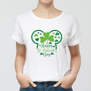 Mouse St Patricks Day Svg for Cricut, Mouse Shamrock Print for T-shirt ...