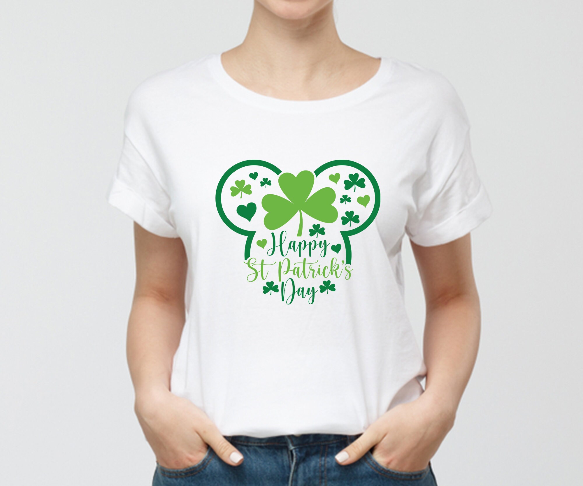 Mouse St Patricks Day Svg for Cricut, Mouse Shamrock Print for T-shirt ...
