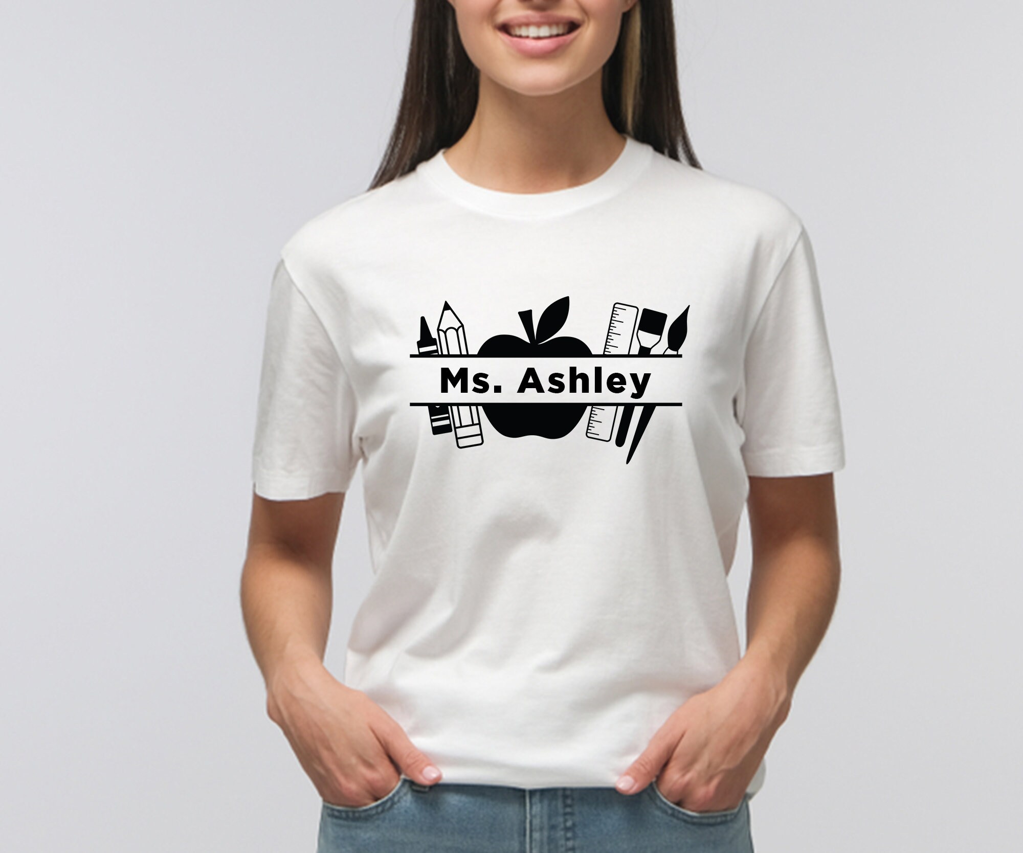 Teacher SVG Teacher Split Monogram SVG School Supplies SVG - Etsy Canada