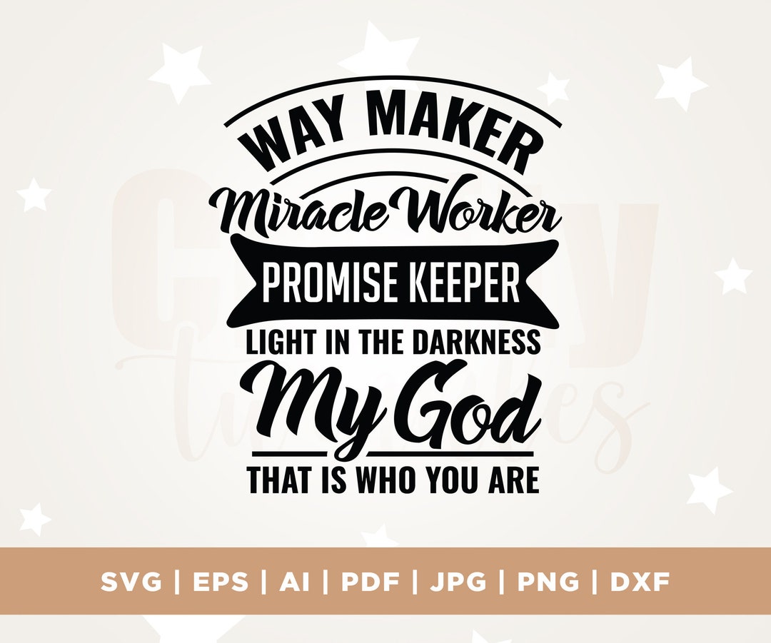 Way Maker SVG, Miracle Worker, Schrift svg, geschnitten Datei, Silhouette, Cricut, Christian ...
