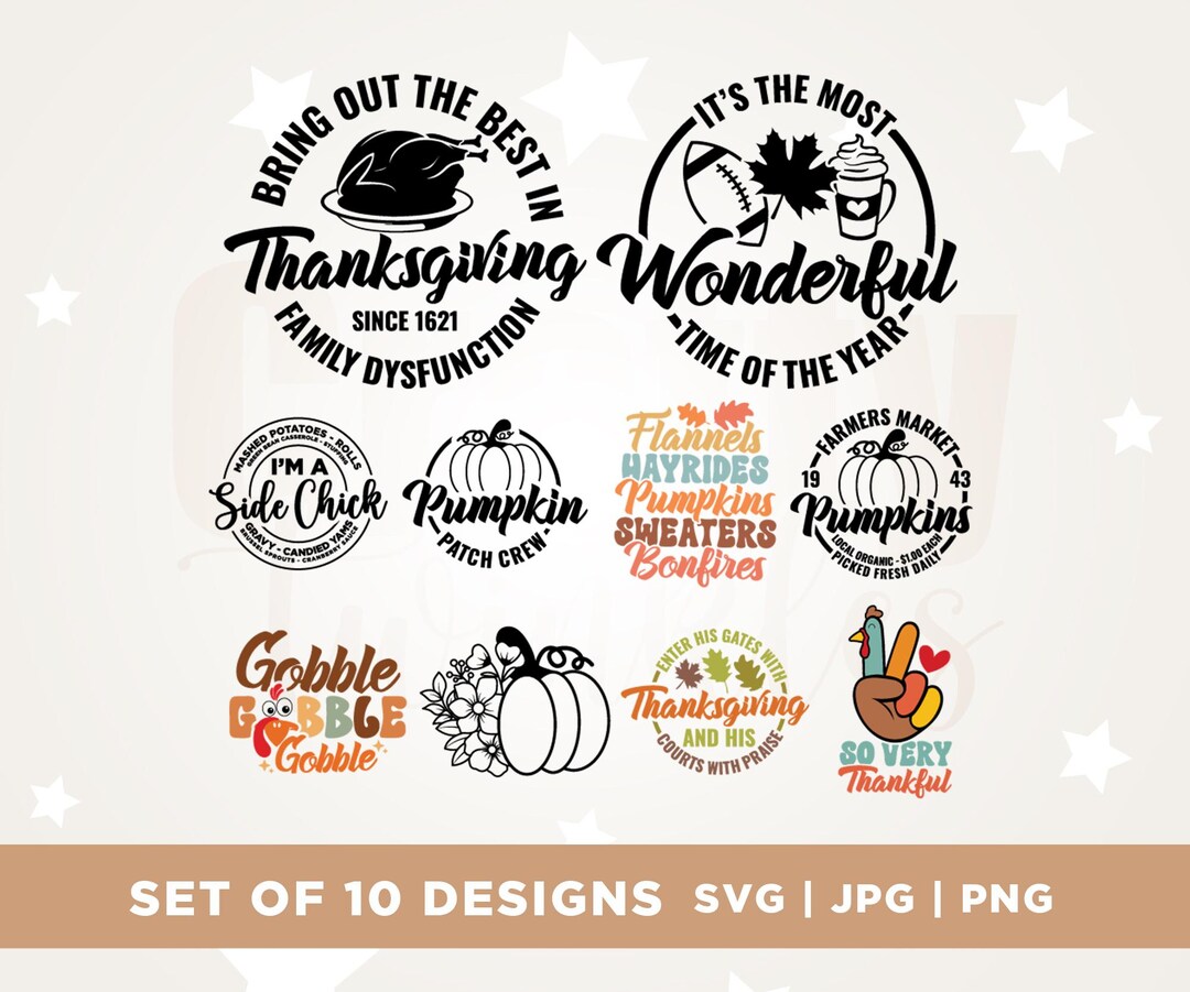 Thanksgiving Svg Bundle, Thankgiving Svg, Cricut, Png, Svg, Sublimation ...