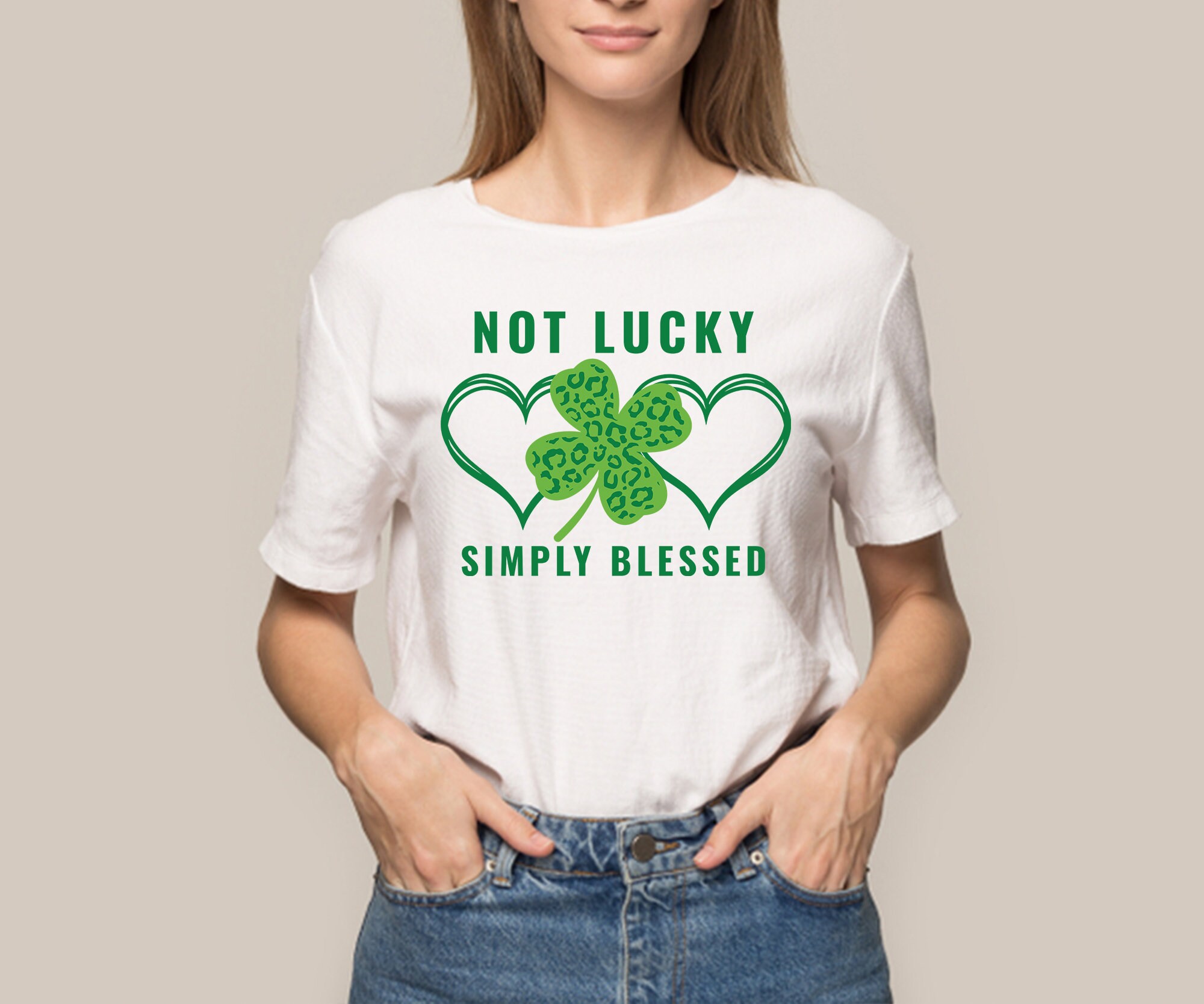 Not Lucky Simply Blessed PNG Image for Sublimation Shamrock - Etsy