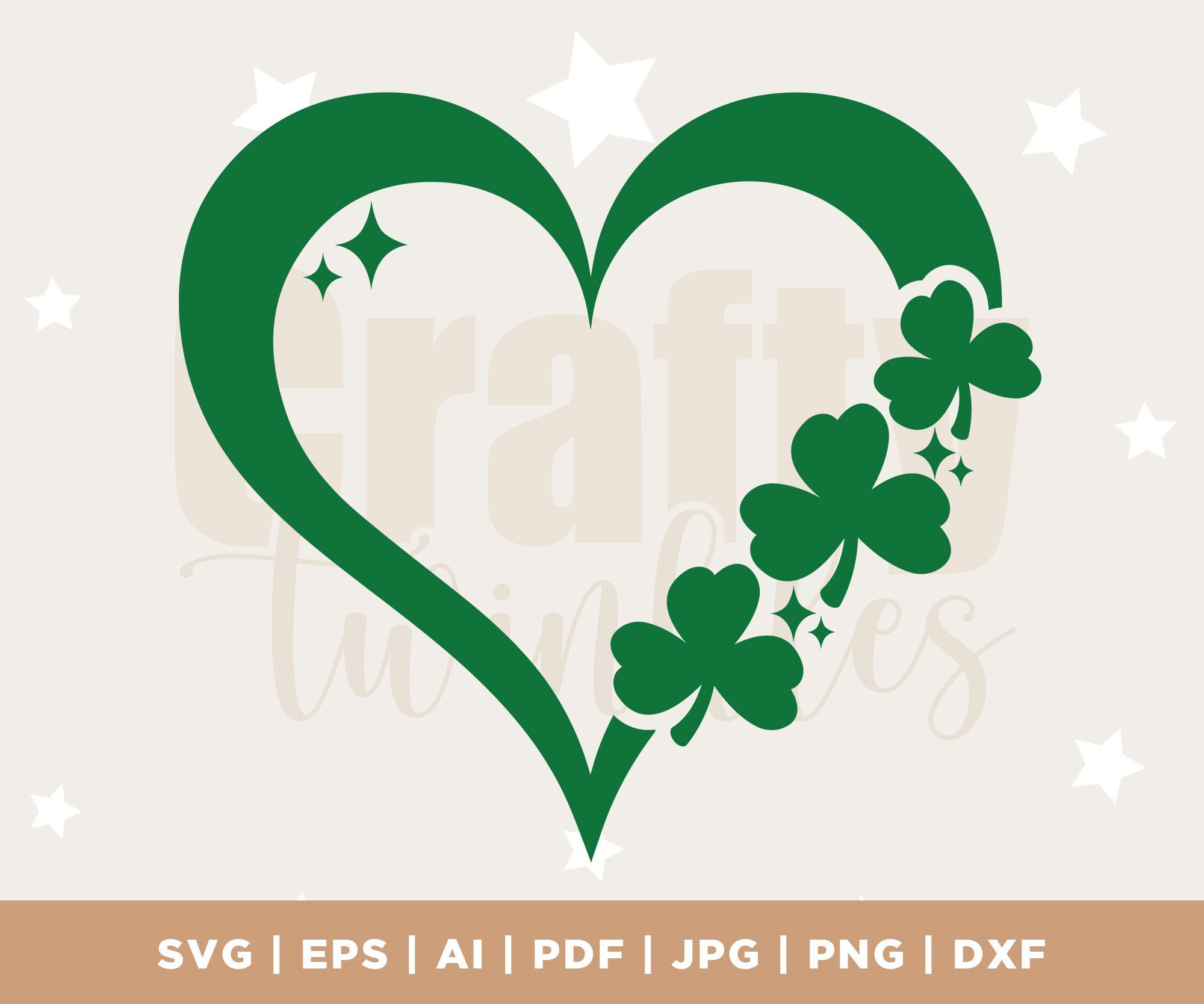 Shamrock Sparkly Heart SVG PNG JPG Leaf Clover Love Lucky - Etsy