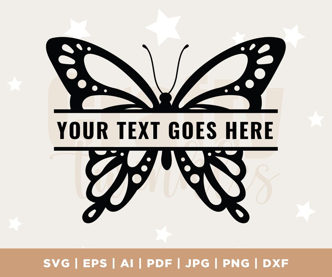 Butterfly SVG, Butterfly Split Monogram PNG, Butterfly Clipart, Butterflies Svg, Butterfly ...