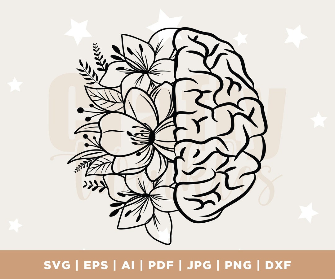 Mental Health Svg, Flower Brain Svg, Wildflower Svg, Human Brain ... Mental Health Svg, Flower Brain Svg, Wildflower Svg, Human Brain ...