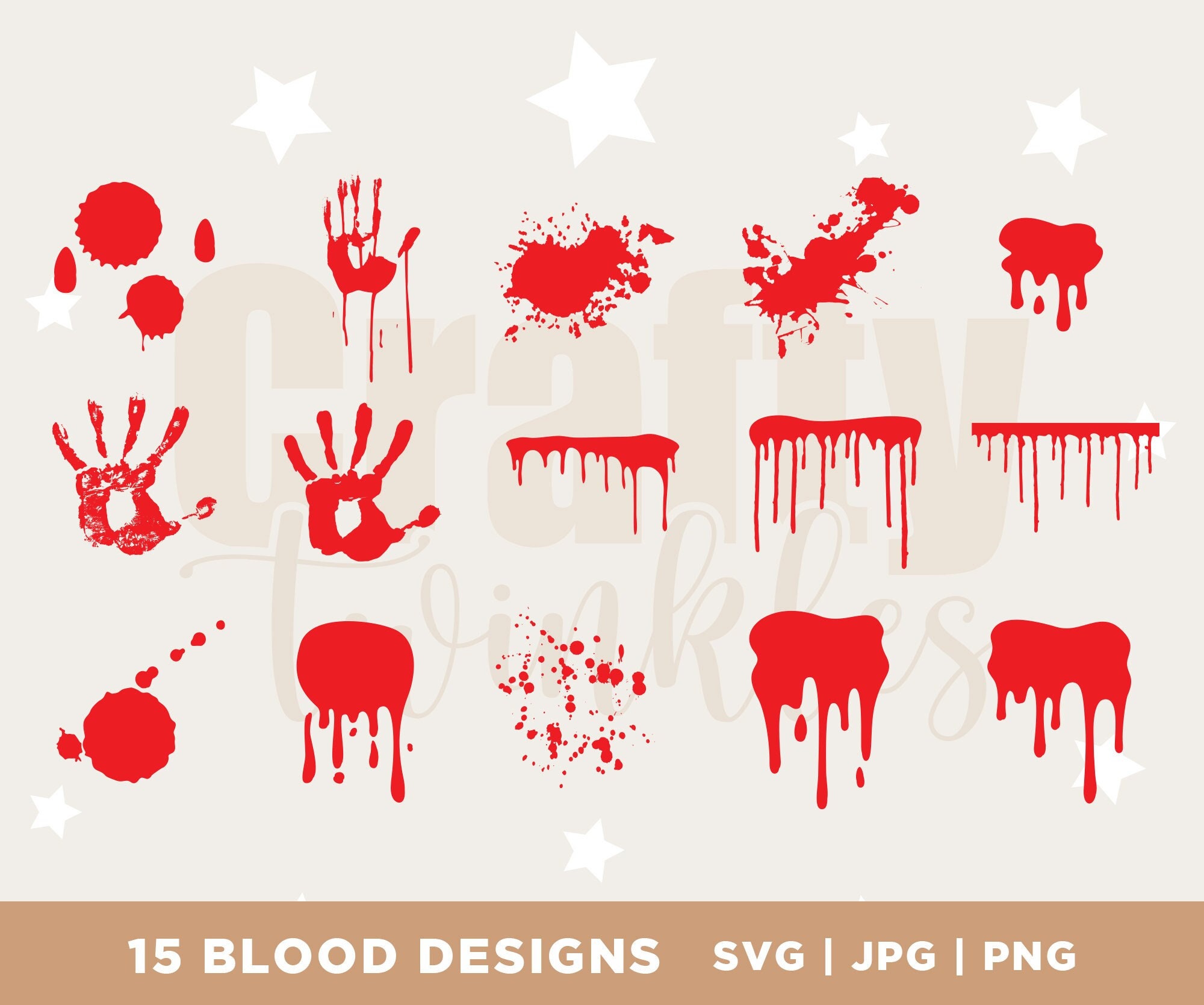 Blood Dripping Borders Blood Bundle Bloody Handprints Blood - Etsy