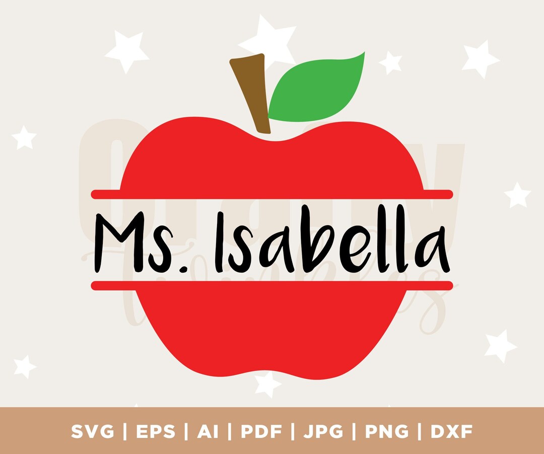 Apple Name Frame SVG, Apple Monogram Frame Svg, Apple Svg, Teacher Svg ...