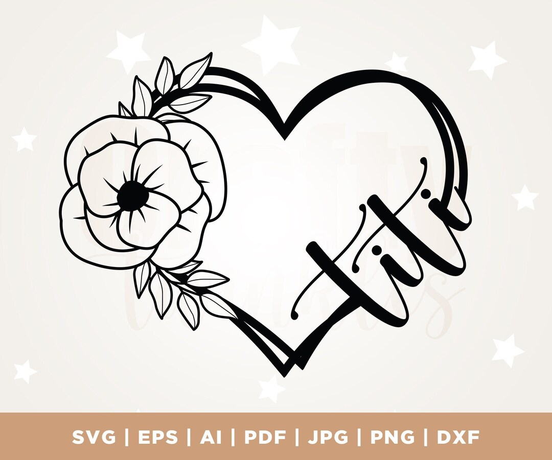 Titi Flower Heart Floral Cricut Png Svg Sublimation - Etsy