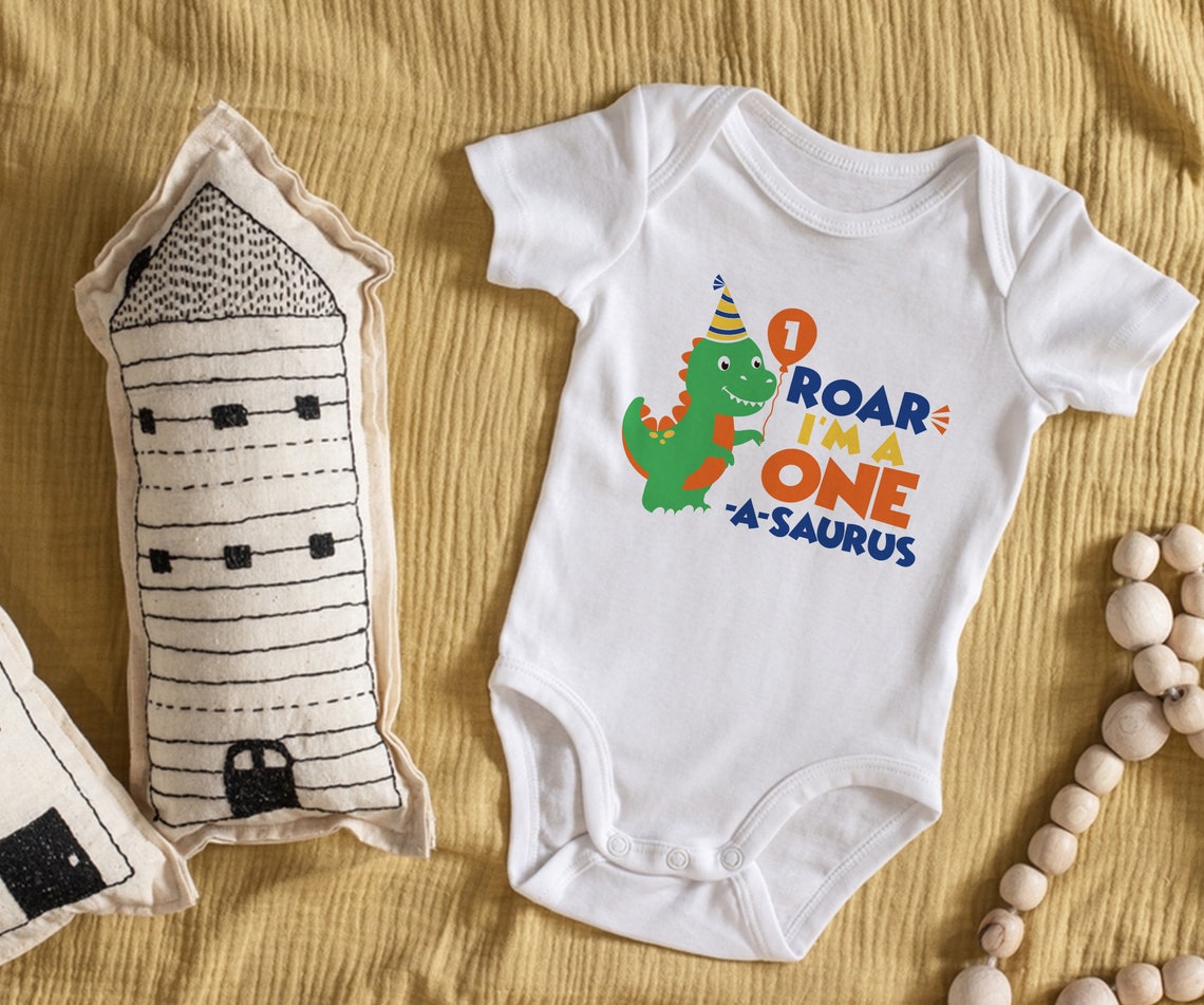 One-a-saurus SVG PNG Cut File, Dino 1 SVG, Dinosaur First Birthday ...