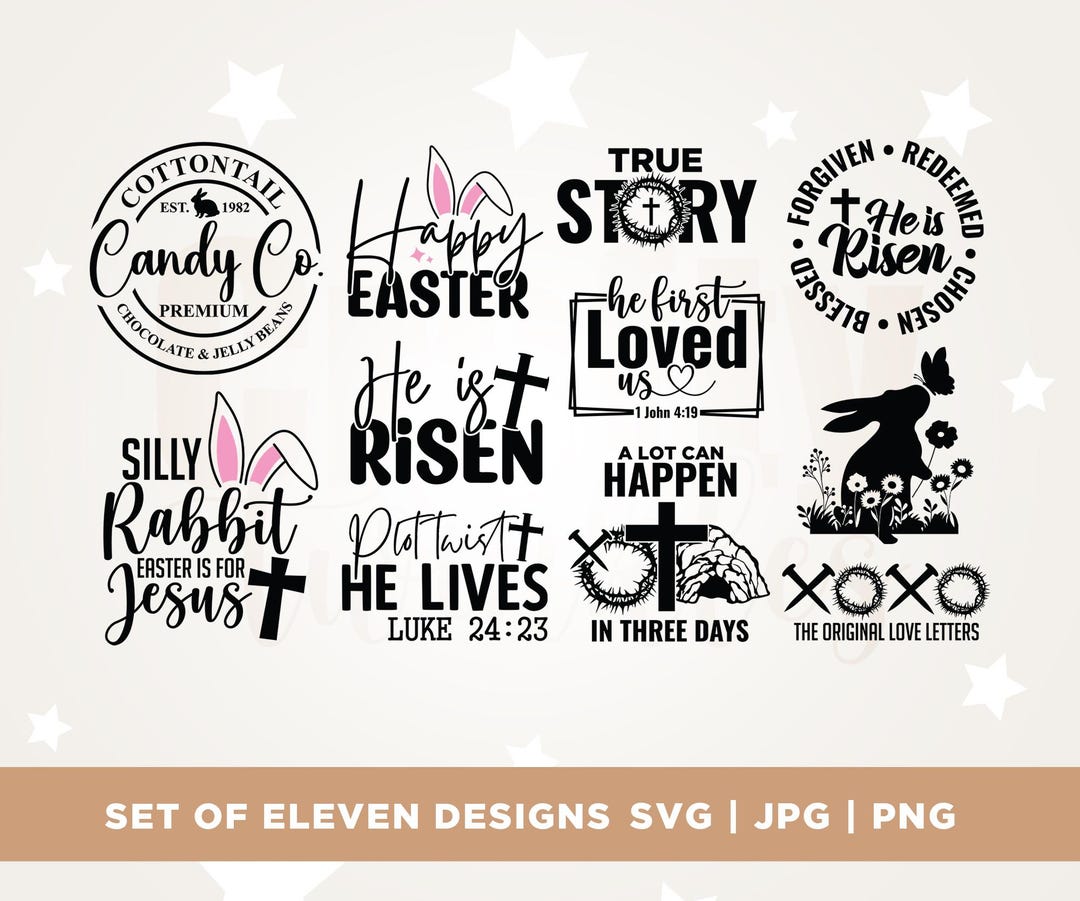 Christian Easter SVG Bundle, Christian Easter Png, Religious Kids ...