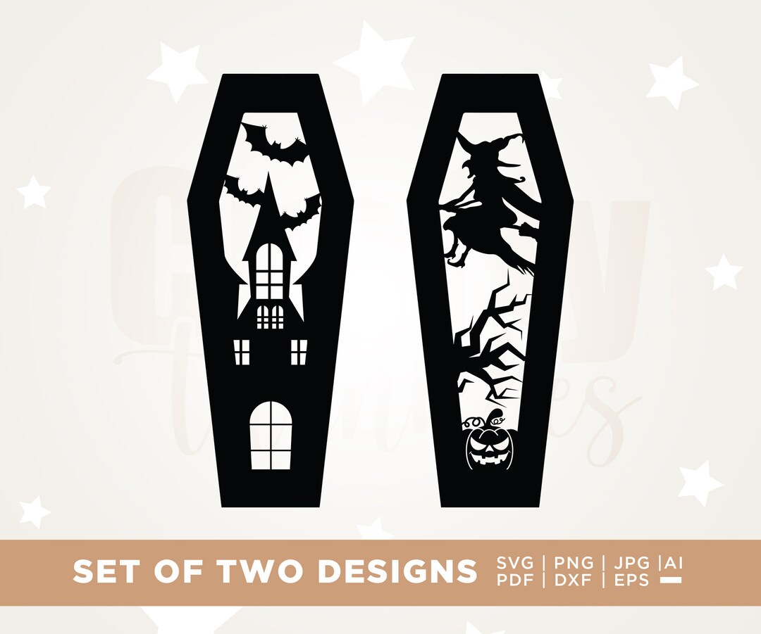 Halloween Coffins Svg Bundle, Pumpkin Coffin Svg, Coffin, Cricut, Png ...