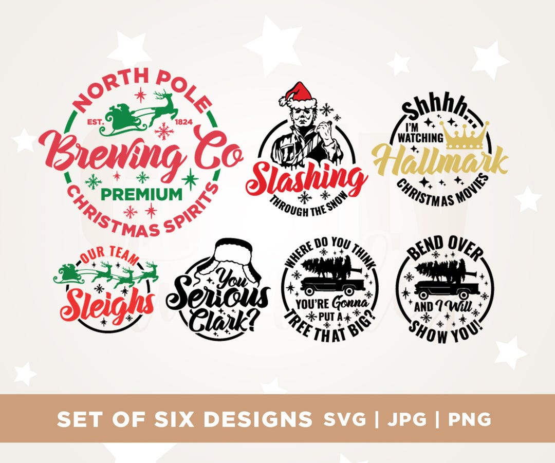 Funny Christmas SVG Bundle, Christmas Ornaments Svg, Xmas Svg, Santa ...