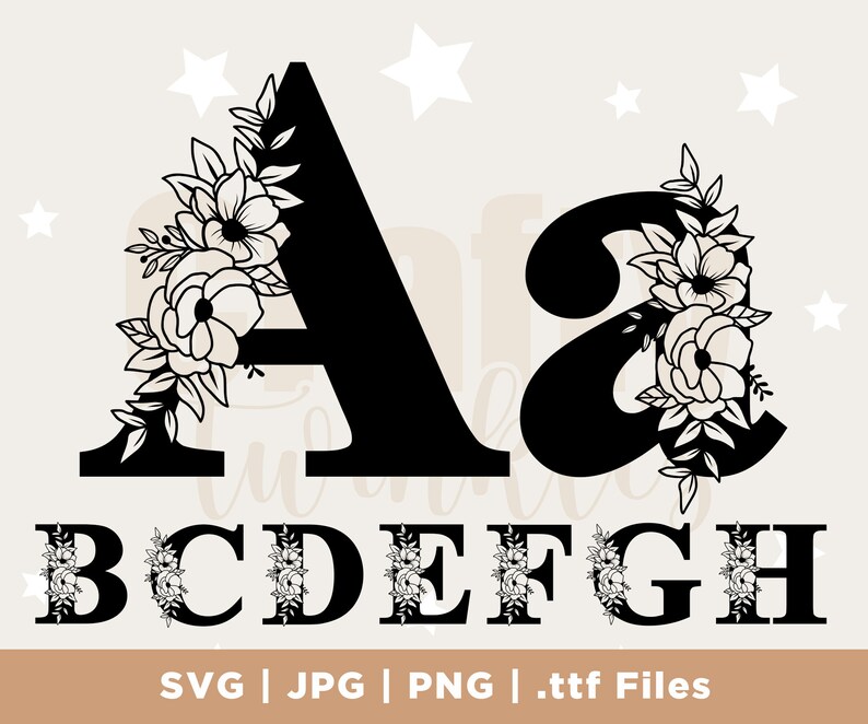 Floral Alphabet SSVG, Floral, Wedding, Letter, Bundle, Font, Cricut ...