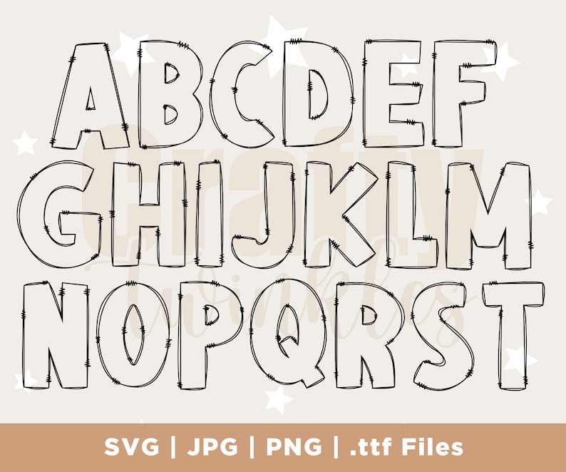 Doodle Letters PNG Transparent Doodle Alphabet Hand Drawn - Etsy
