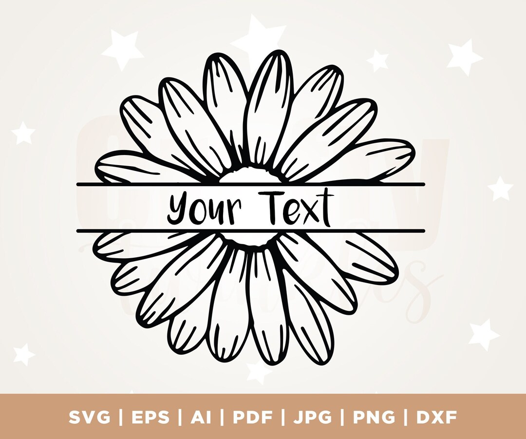 Split Flower Svg, Split Monogram SVG, Flower Monogram Svg, Daisy Svg ...