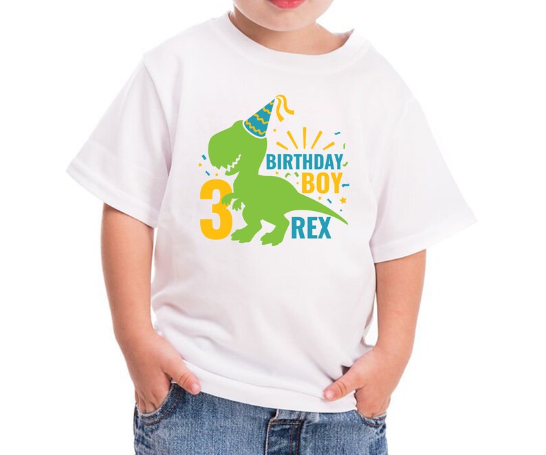 Dinosaur Birthday Boy Svg Three Rex Svg 3rd T-rex Birthday - Etsy