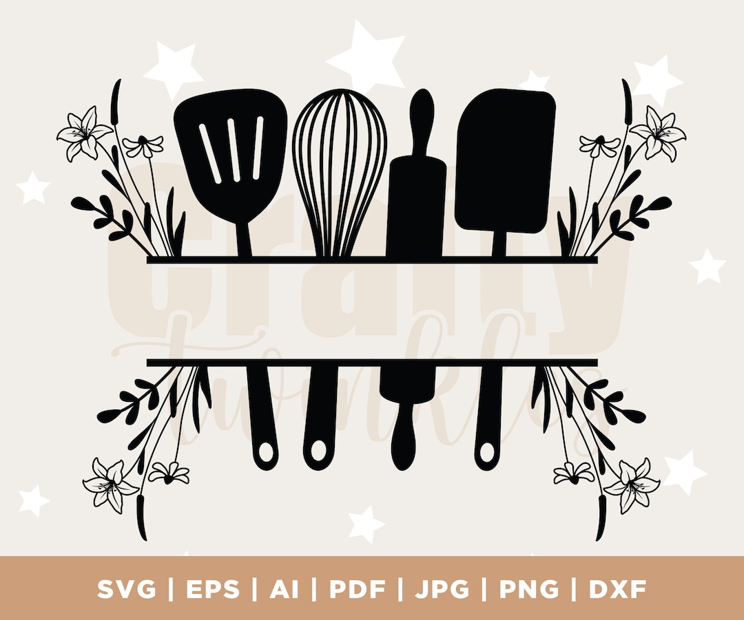 Kitchen Split Frame SVG, Kitchen Monogram Svg, Flourish Kitchen SVG ...