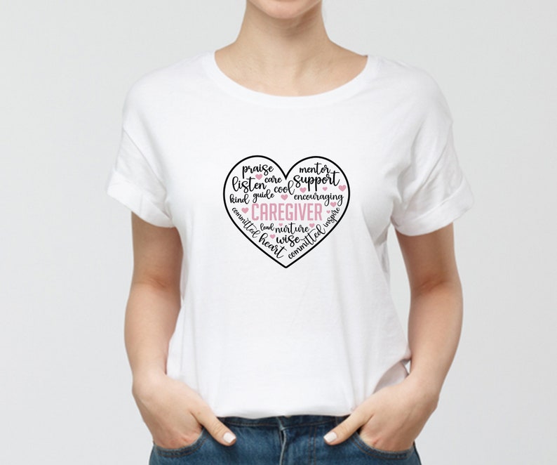 Heart of a Caregiver Svg, Carer Svg, Heart Svg, Shirt, Caregiver Svg ...