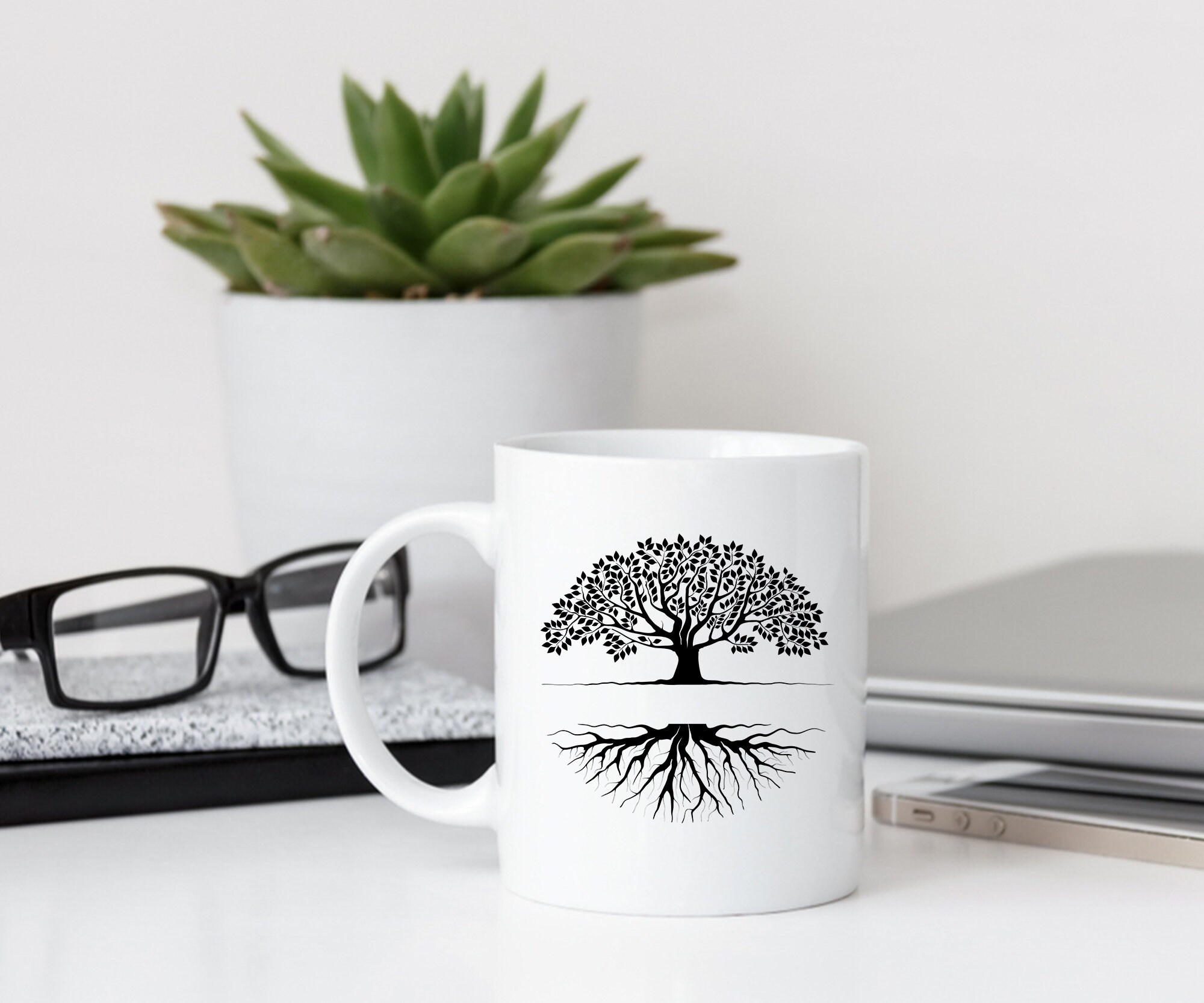 Split Tree Monogram SVG, Split Monogram Tree of Life, SVG Cut File ...