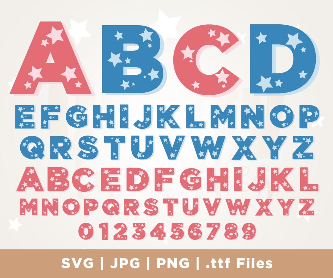 Fourth July Font, July 4th Font, Stars Font, Patriotic Font, American ...