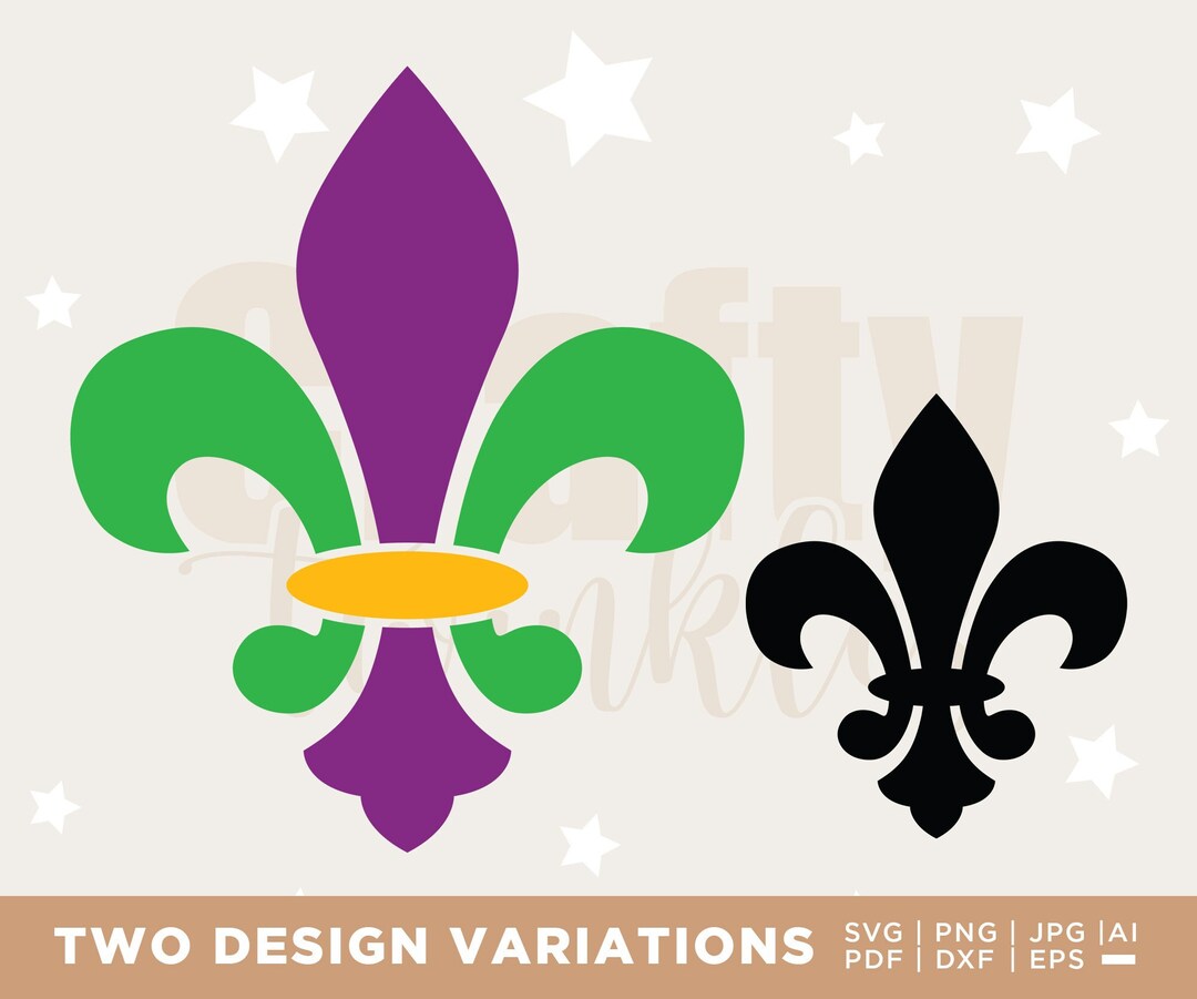 Fleur De Lis Svg, Mardi Gras Set of Two Fleur De Lis Svg, Mardi Gras ...