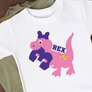3 Rex Svg, Girl Three Rex Dinosaur Svg, Girl 3rd Birthday Svg, Three ...