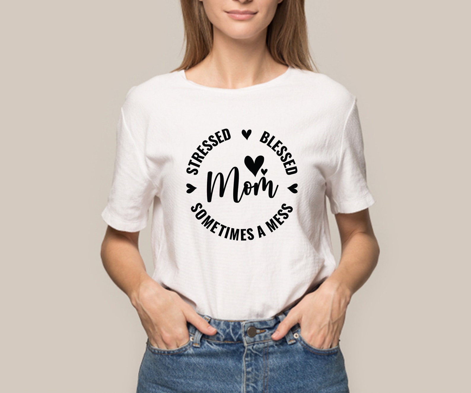 Mom Life SVG, Stressed Blessed Mess, Cricut Cut File (digital Download ...