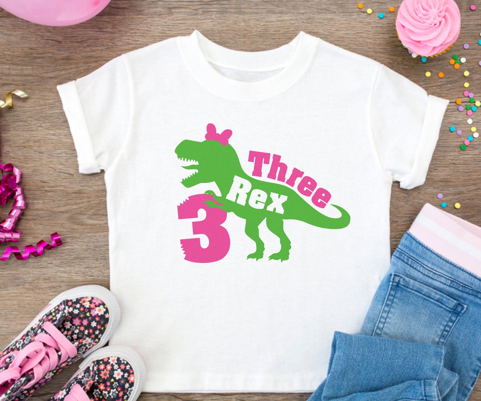 Girl Three Rex Svg, 3rd Birthday Svg, Girls T-rex Svg, Dinosaur ...