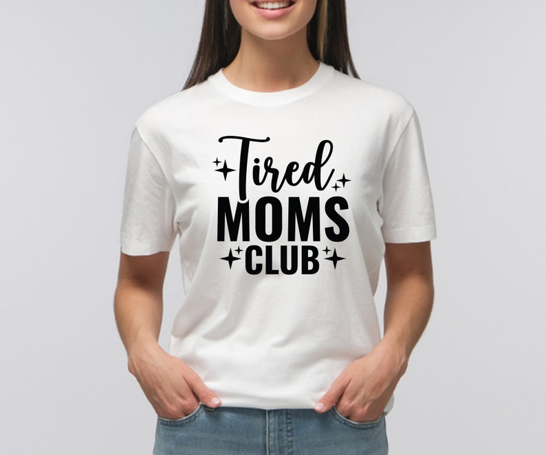Tired Moms Club SVG Fancy Text SVG Mom Life PNG Funny - Etsy