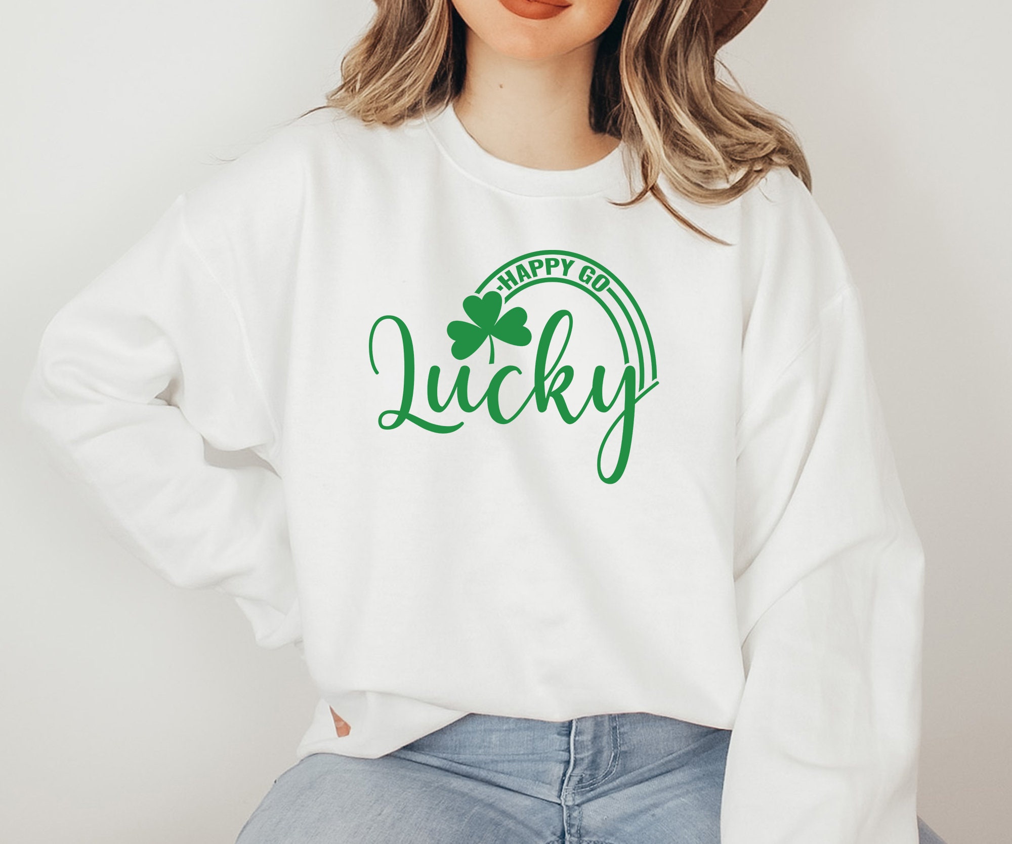 St Patricks Day Svg Happy Go Lucky Svg Lucky Rainbow Svg - Etsy