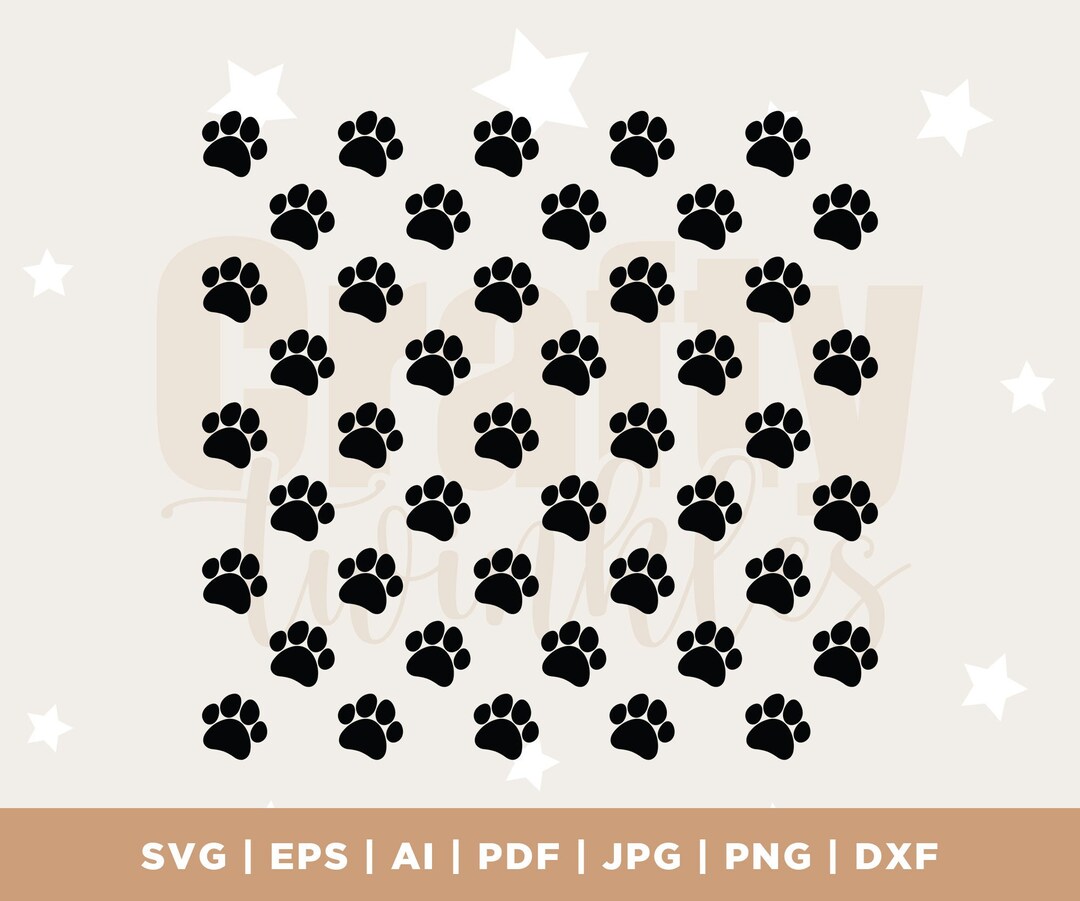 Paw Pattern Svg, Dog Paw Background, PAW Print SVG Cut Files, Printable ...