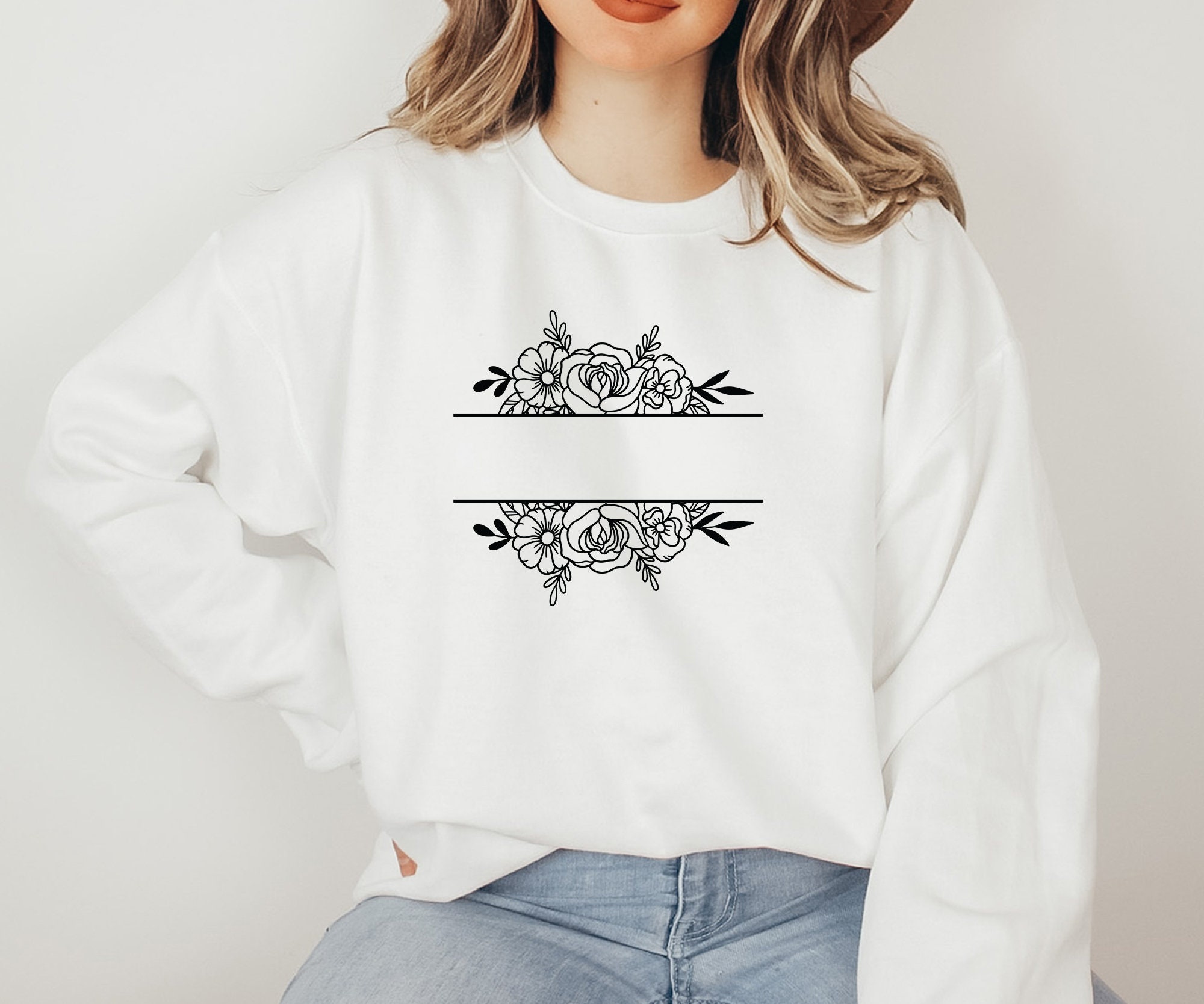 Split Floral Frame SVG Floral Border SVG Split Flower - Etsy Canada