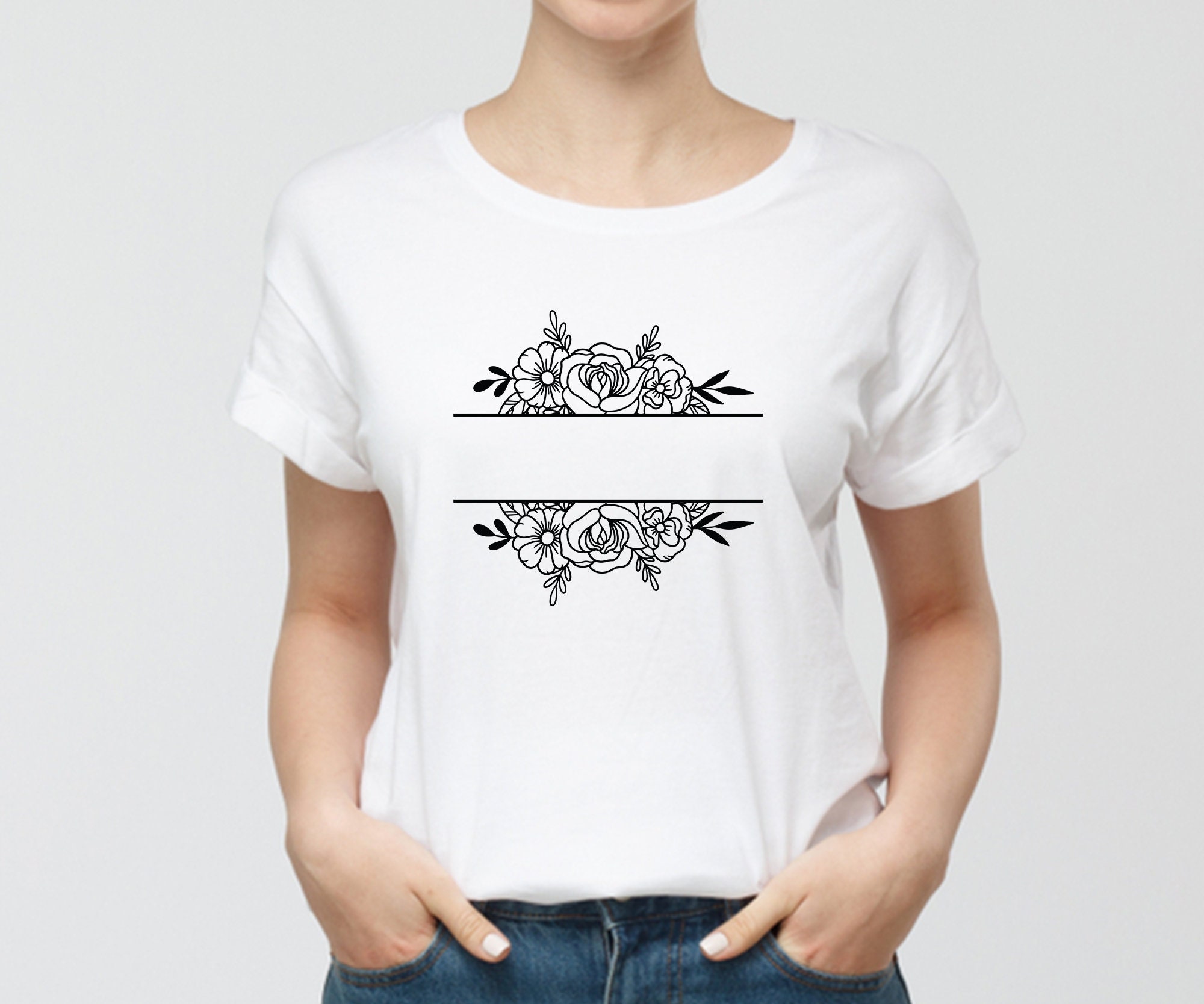 Split Floral Frame SVG Floral Border SVG Split Flower - Etsy Canada