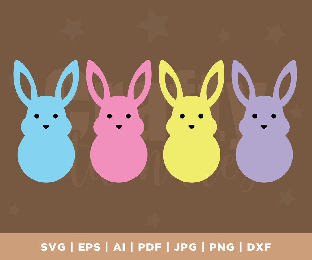 Easter Bunny Peeps Svg, Png, Dxf, Eps, Easter Clipart, Marshmallow Peep ...