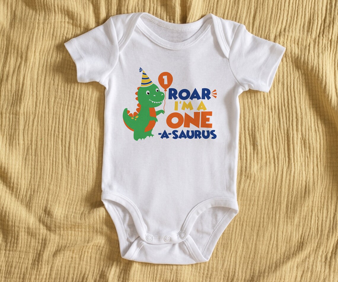 One-a-saurus SVG PNG Cut File, Dino 1 SVG, Dinosaur First Birthday ...