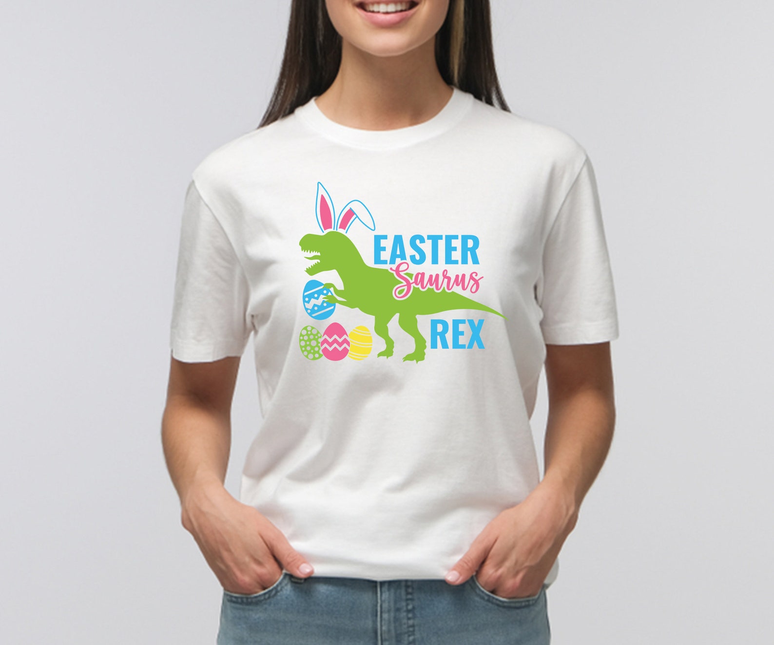Easter Dinosaur Svg, T-rex Bunny Svg, Happy Easter Cut Files, Funny ...