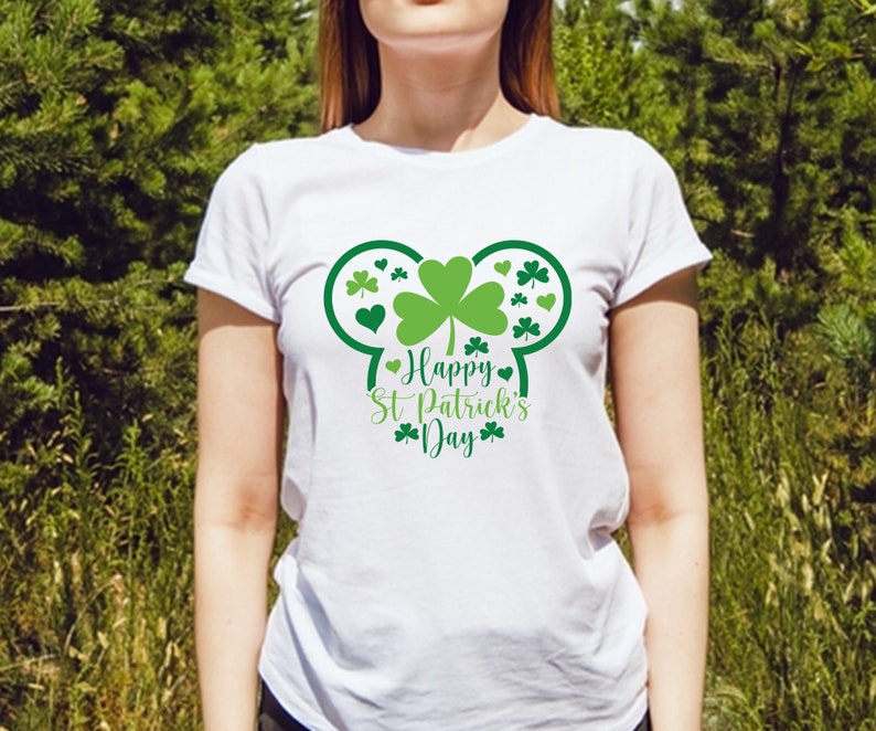 Mouse St Patricks Day Svg for Cricut, Mouse Shamrock Print for T-shirt ...