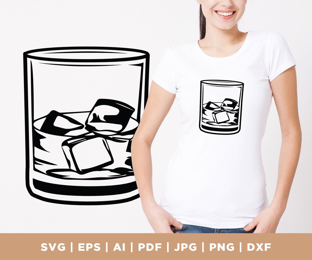 Whiskey SVG, Whiskey Glass With Ice Svg, Cricut Friendly, 2 Files PNG ...