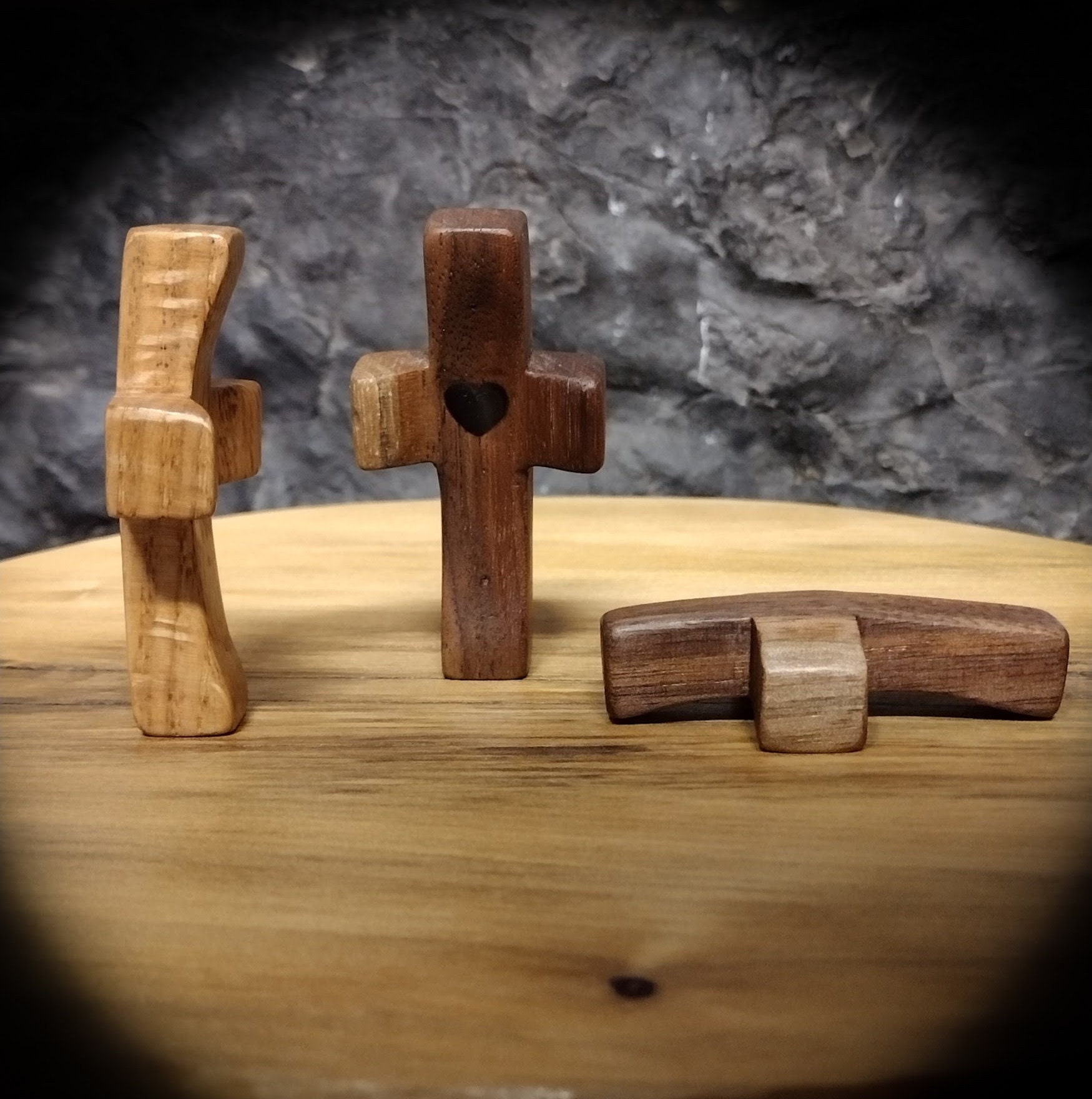 Cross My Heart Handheld Wooden Cross With Epoxy Heart to - Etsy