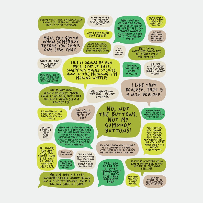 Shrek Movie Quotes Poster - Etsy