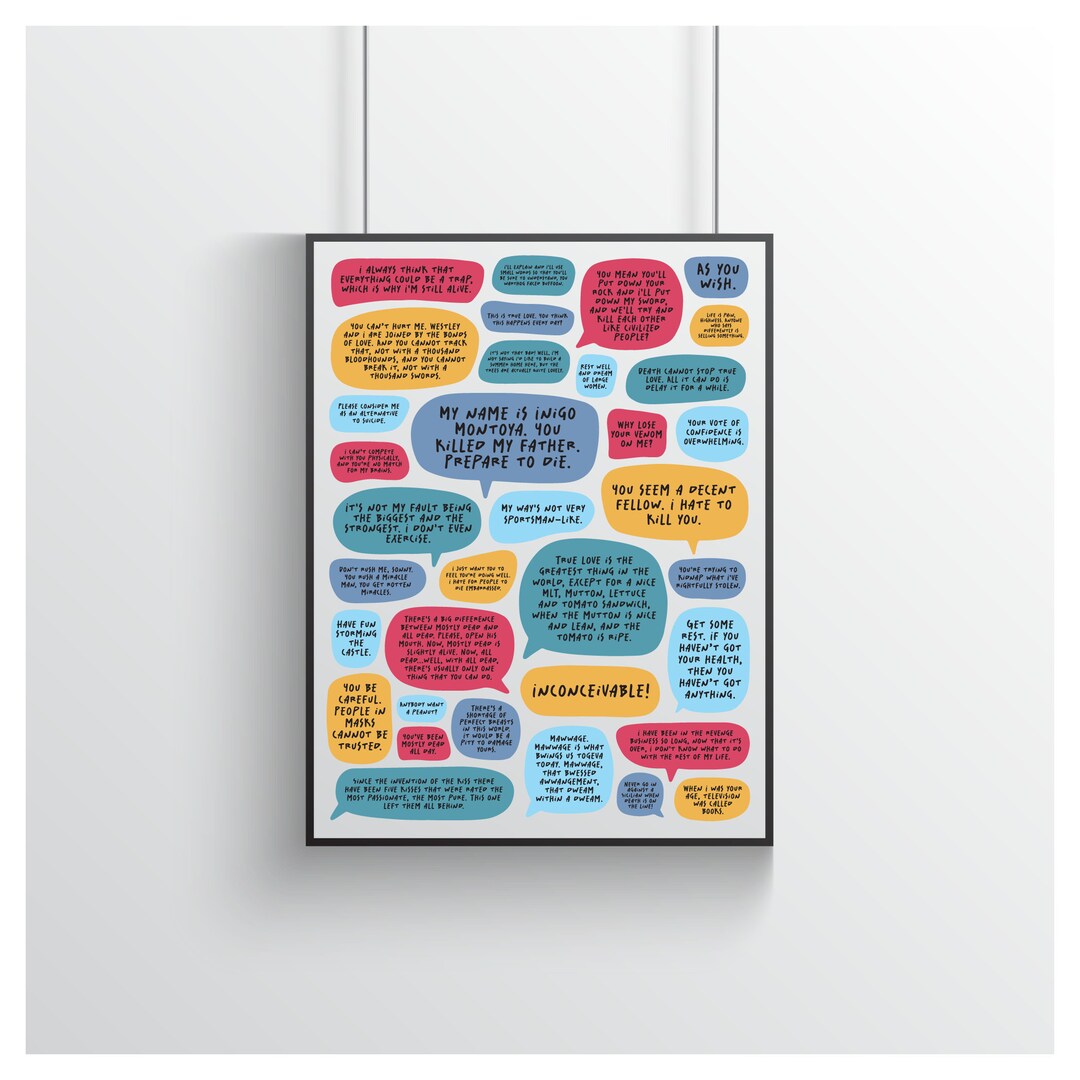 Princess Bride Quotes Poster - Etsy