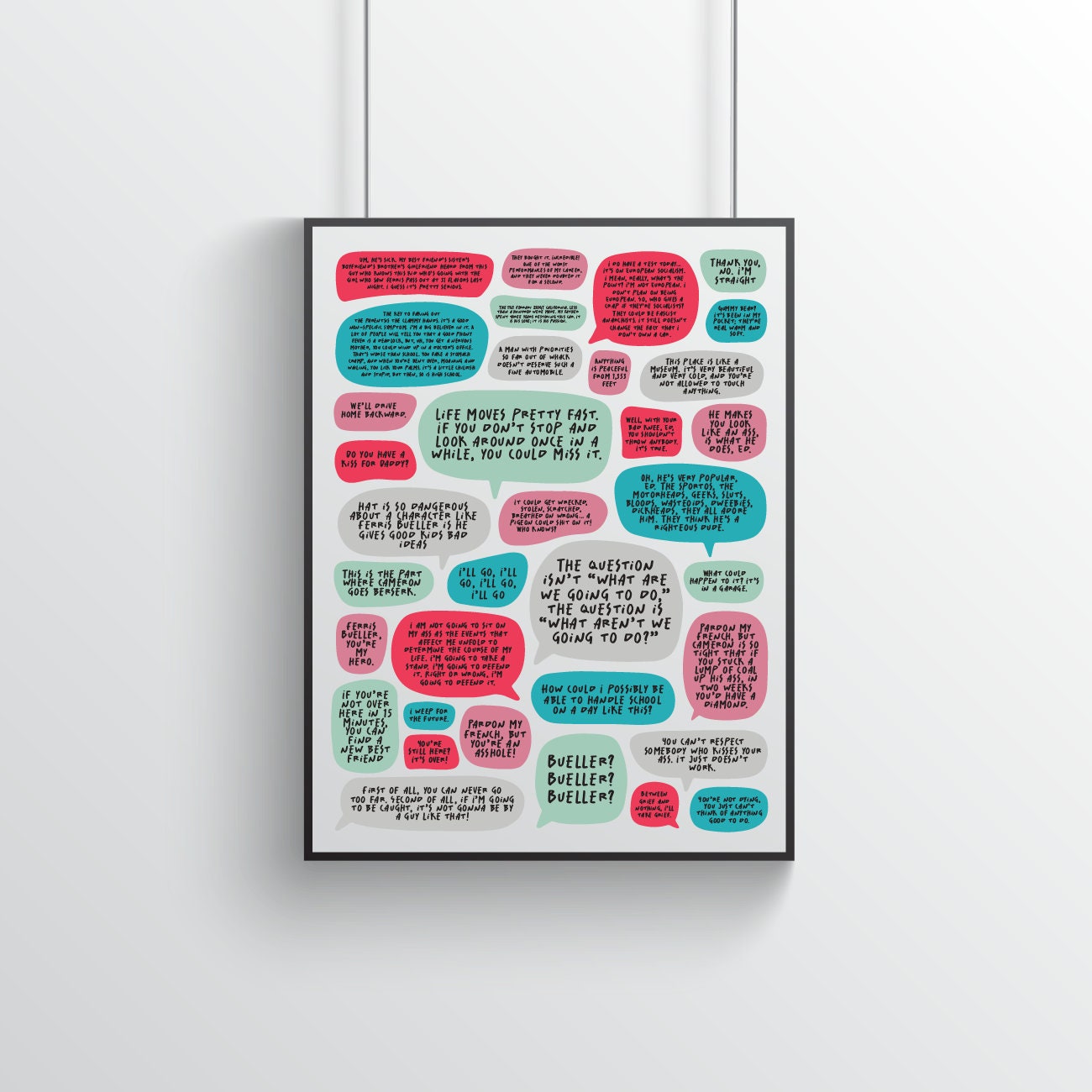 Ferris Bueller's Day off Movie Quotes Poster - Etsy