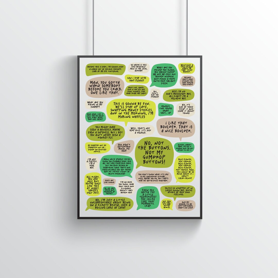 Shrek Movie Quotes Poster - Etsy