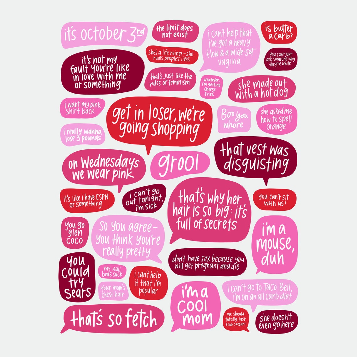 Mean Girls Quotes Poster - Etsy Mean Girls Quotes Poster - Etsy