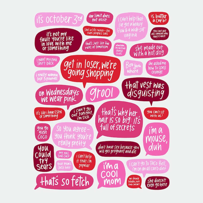 Mean Girls Quotes Poster - Etsy