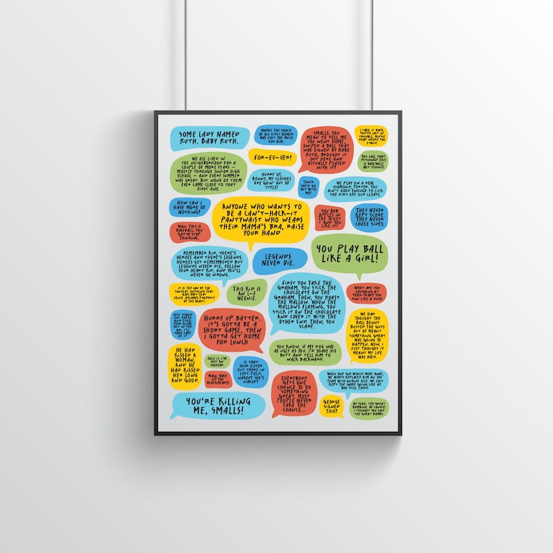 The Sandlot Movie Quotes Poster - Etsy